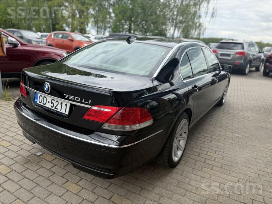 Black BMW 750 2007 in Talsi, with an engine capacity of 5.00 L and mileage of 164 thousand km for 6497 €, photo 4 on AUTOMOTO.COM.LV
