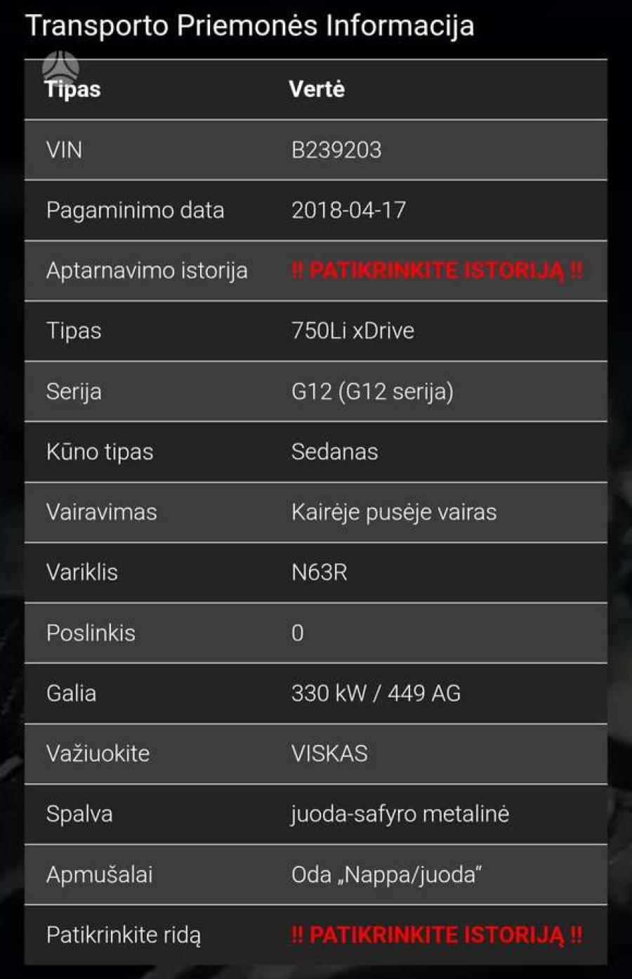 Melns BMW 750 2019 Raseiniai, ar dzinēja tilpumu 4.40 L un nobraukumu 122 tūkst. km par 19999 €, foto 14 vietnē AUTOMOTO.COM.LV