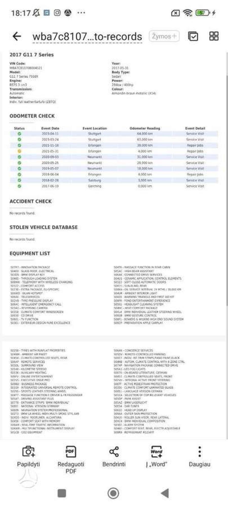 Brūns BMW 750 2017 Marijampole, ar dzinēja tilpumu 2.99 L un nobraukumu 123 tūkst. km par 33500 €, foto 23 vietnē AUTOMOTO.COM.LV