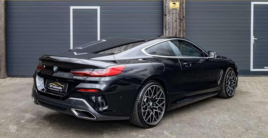 Black BMW 840 2020 in Kaunas, with an engine capacity of 3.00 L and mileage of 21 thousand km for 42990 €, photo 8 on AUTOMOTO.COM.LV