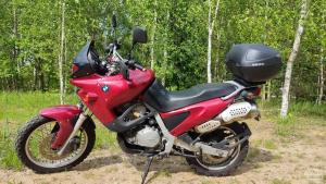 Red BMW F 650 1996 in Vilnius, with an engine capacity of 0.65 L and mileage of 50 thousand km for 1500 €, photo  on AUTOMOTO.COM.LV
