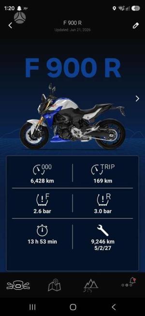 Blue BMW F 900R 2022 in Telschi, with an engine capacity of 0.90 L and mileage of 6 thousand km for 7000 €, photo 11 on AUTOMOTO.COM.LV