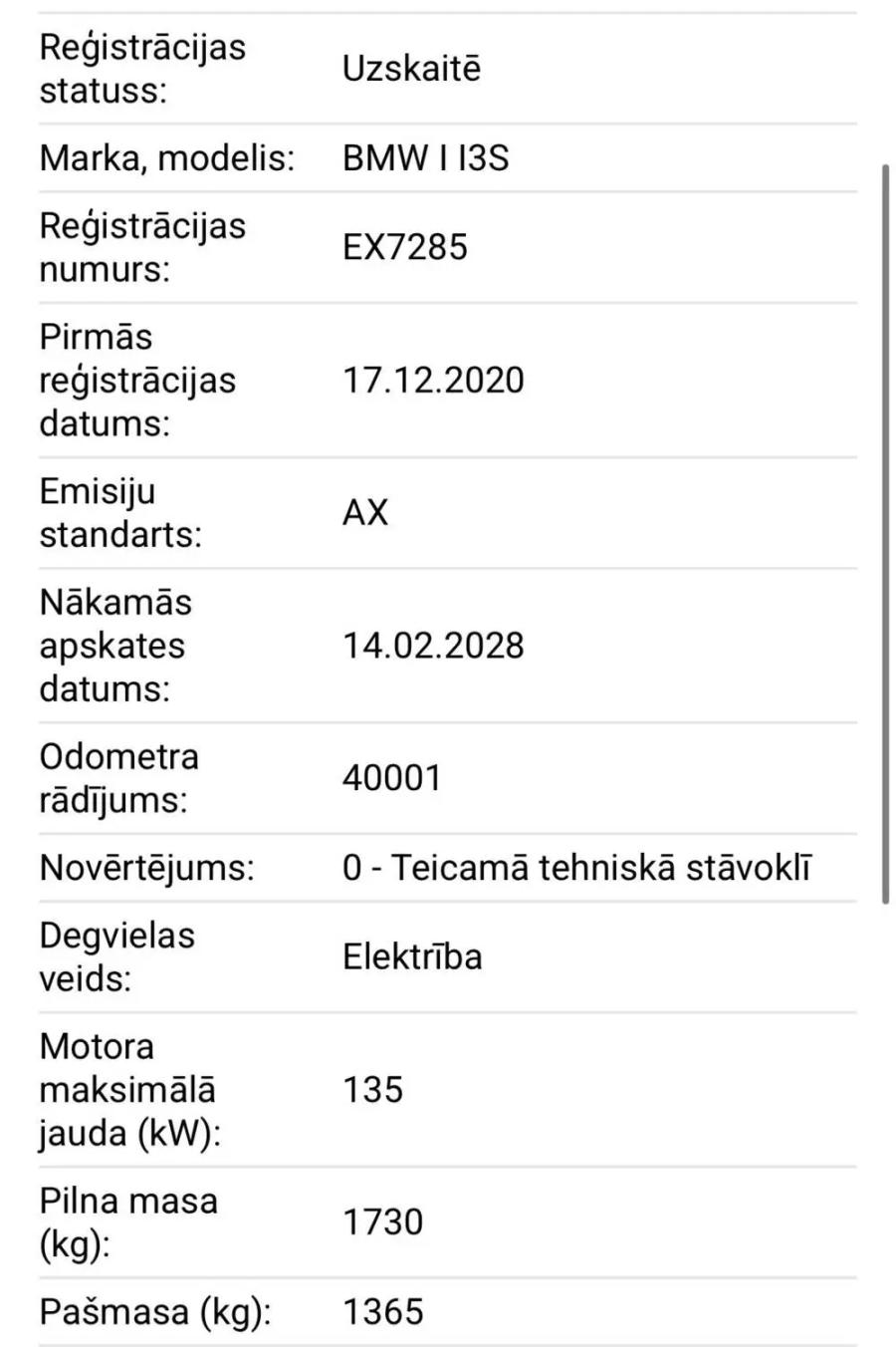 Melns BMW I3 2020 Rīga, ar dzinēja tilpumu 0.00 L un nobraukumu 40 tūkst. km par 18400 €, foto 31 vietnē AUTOMOTO.COM.LV