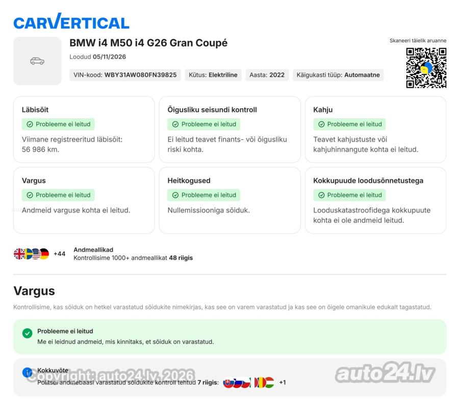 БМВ i4 2022 в Таллин, объемом двигателя 0.00 л и пробегом 57 тыс. км за 45000 €, фото 26 на AUTOMOTO.COM.LV