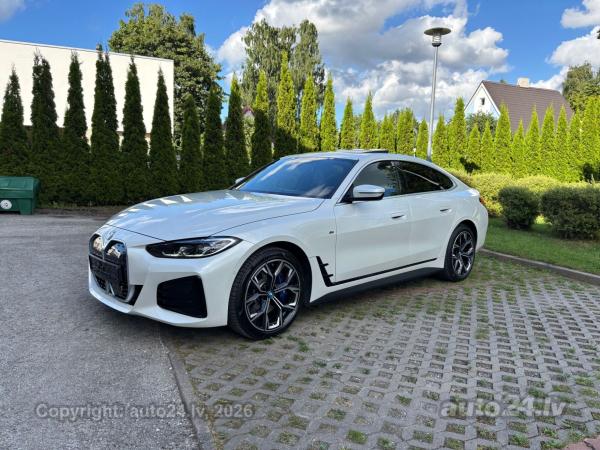 White BMW i4 2022 in Tallinn, with an engine capacity of 0.00 L and mileage of 49 thousand km for 42500 €, photo 1 on AUTOMOTO.COM.LV