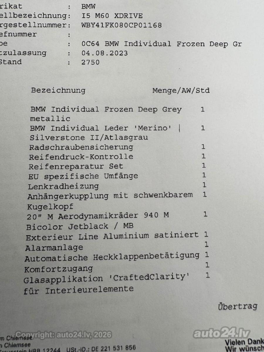 Pelēks BMW i5 2023 Tallina, ar dzinēja tilpumu 0.00 L un nobraukumu 21 tūkst. km par 72900 €, foto 16 vietnē AUTOMOTO.COM.LV