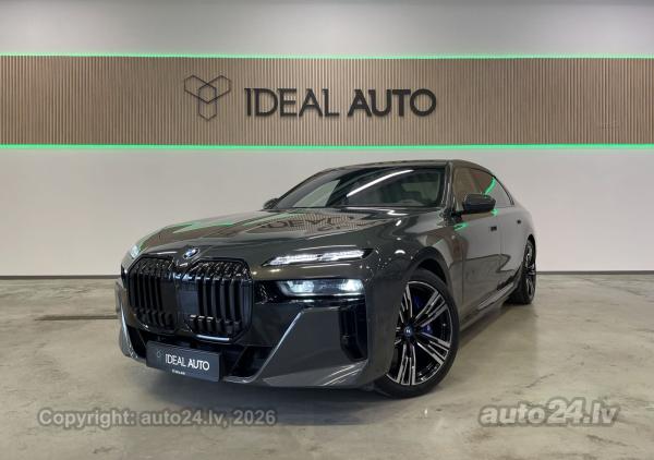 Black BMW i7 2022 in Tallinn, with an engine capacity of 0.00 L and mileage of 73 thousand km for 87900 €, photo 1 on AUTOMOTO.COM.LV