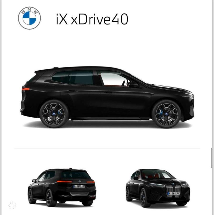 Melns BMW iX 2024 Viļņa, ar dzinēja tilpumu 0.00 L un nobraukumu 32 tūkst. km par 49990 €, foto 4 vietnē AUTOMOTO.COM.LV
