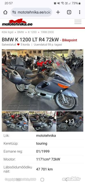 BMW K 1200R 1999 Hāpsalu, ar dzinēja tilpumu 1.20 L un nobraukumu 48 tūkst. km par 5200 €, foto 15 vietnē AUTOMOTO.COM.LV