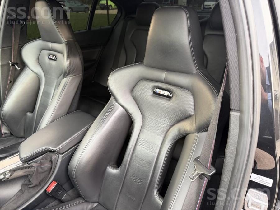 Black BMW M3 2018 in Riga, with an engine capacity of 3.00 L and mileage of 0 thousand km for 38990 €, photo 15 on AUTOMOTO.COM.LV