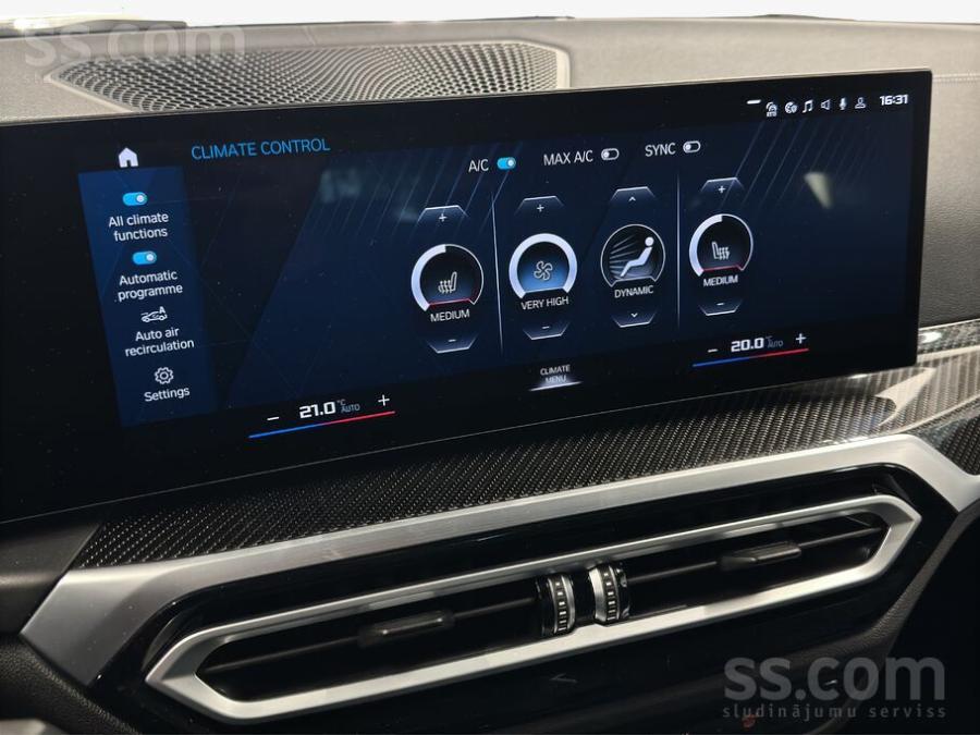 Черный БМВ М3 2024 в Рига, объемом двигателя 3.00 л и пробегом 45 тыс. км за 84300 €, фото 12 на AUTOMOTO.COM.LV