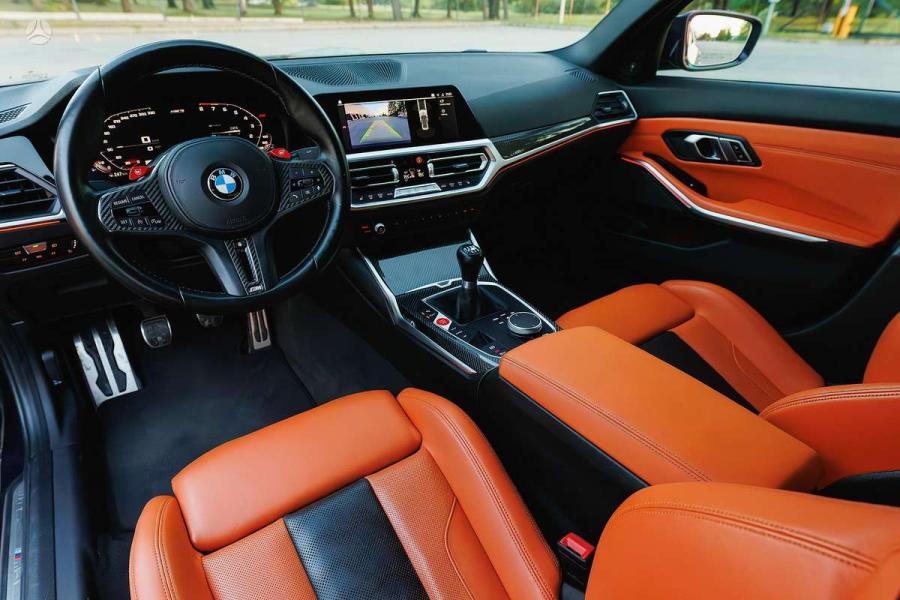 Blue BMW M3 2021 in Panevezys, with an engine capacity of 2.99 L and mileage of 87 thousand km for 52500 €, photo 12 on AUTOMOTO.COM.LV