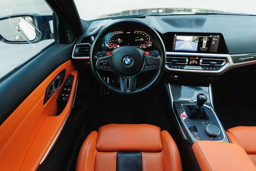 Blue BMW M3 2021 in Panevezys, with an engine capacity of 2.99 L and mileage of 87 thousand km for 52500 €, photo 19 on AUTOMOTO.COM.LV