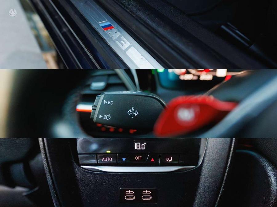 Blue BMW M3 2021 in Panevezys, with an engine capacity of 2.99 L and mileage of 87 thousand km for 52500 €, photo 29 on AUTOMOTO.COM.LV