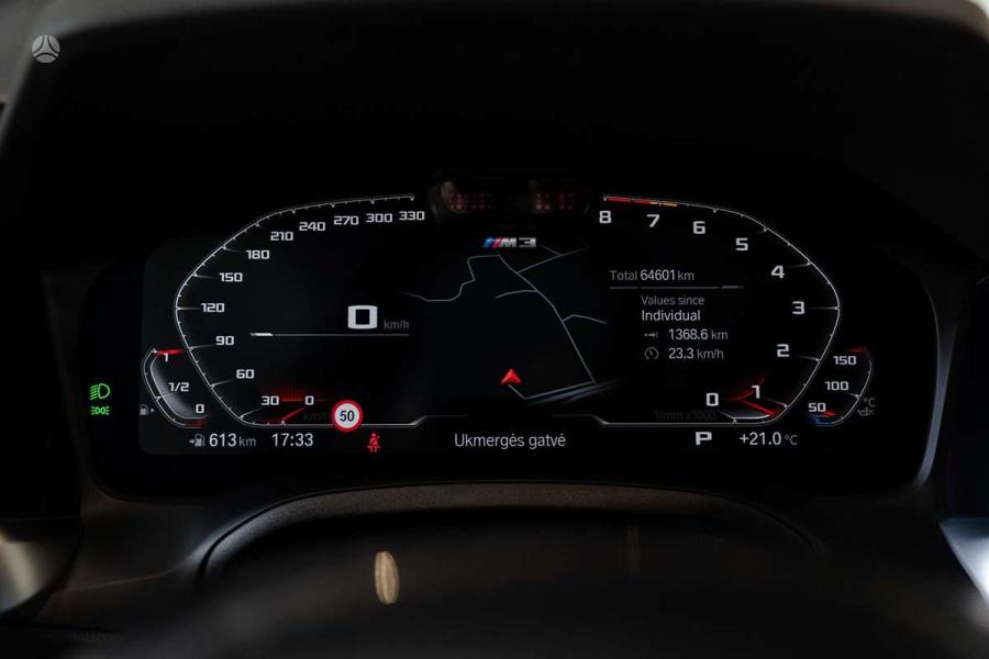 Zils BMW M3 2022 Viļņa, ar dzinēja tilpumu 2.99 L un nobraukumu 65 tūkst. km par 67500 €, foto 48 vietnē AUTOMOTO.COM.LV
