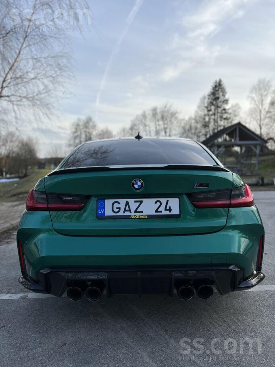 Green BMW M3 2021 in Riga, with an engine capacity of 3.00 L and mileage of 30 thousand km for 74999 €, photo 3 on AUTOMOTO.COM.LV
