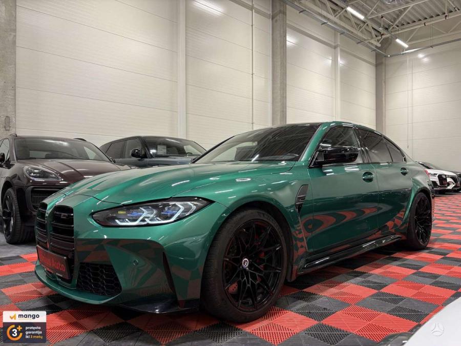 Green BMW M3 2021 in Vilnius, with an engine capacity of 2.99 L and mileage of 26 thousand km for 62000 €, photo 1 on AUTOMOTO.COM.LV