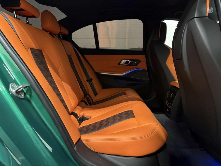 Green BMW M3 2021 in Vilnius, with an engine capacity of 2.99 L and mileage of 26 thousand km for 62000 €, photo 38 on AUTOMOTO.COM.LV