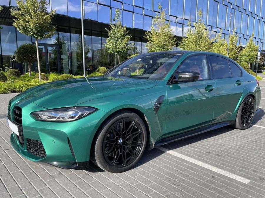 Green BMW M3 2021 in Vilnius, with an engine capacity of 2.99 L and mileage of 72 thousand km for 63000 €, photo 4 on AUTOMOTO.COM.LV
