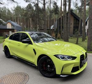 Green BMW M3 2022 in Vilnius, with an engine capacity of 2.99 L and mileage of 28 thousand km for 67500 €, photo  on AUTOMOTO.COM.LV