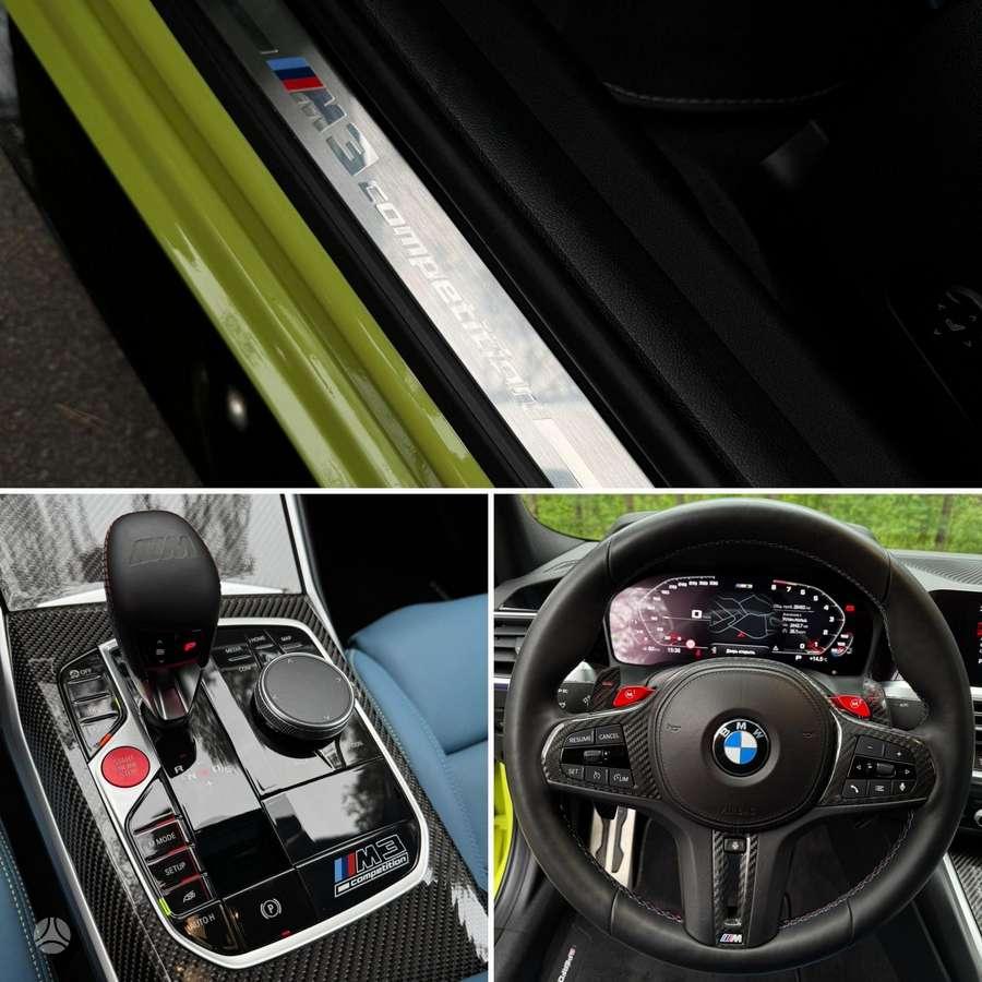 Green BMW M3 2022 in Vilnius, with an engine capacity of 2.99 L and mileage of 28 thousand km for 67500 €, photo 13 on AUTOMOTO.COM.LV