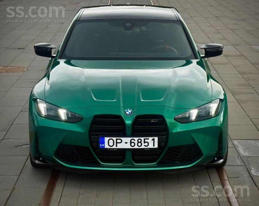 Green BMW M3 2025 in Riga, with an engine capacity of 3.00 L and mileage of 3 thousand km for 89000 €, photo 1 on AUTOMOTO.COM.LV