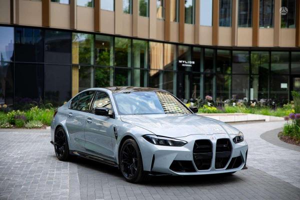 Grey BMW M3 2023 in Vilnius, with an engine capacity of 2.99 L and mileage of 17 thousand km for 70900 €, photo 1 on AUTOMOTO.COM.LV
