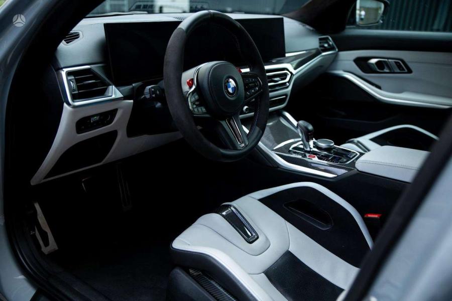 Grey BMW M3 2023 in Vilnius, with an engine capacity of 2.99 L and mileage of 17 thousand km for 70900 €, photo 12 on AUTOMOTO.COM.LV