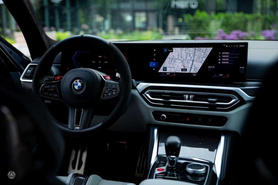 Grey BMW M3 2023 in Vilnius, with an engine capacity of 2.99 L and mileage of 17 thousand km for 70900 €, photo 13 on AUTOMOTO.COM.LV