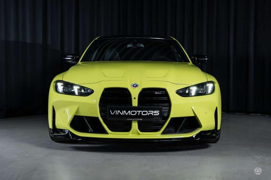 Yellow BMW M3 2022 in Vilnius, with an engine capacity of 2.99 L and mileage of 52 thousand km for 67999 €, photo 3 on AUTOMOTO.COM.LV