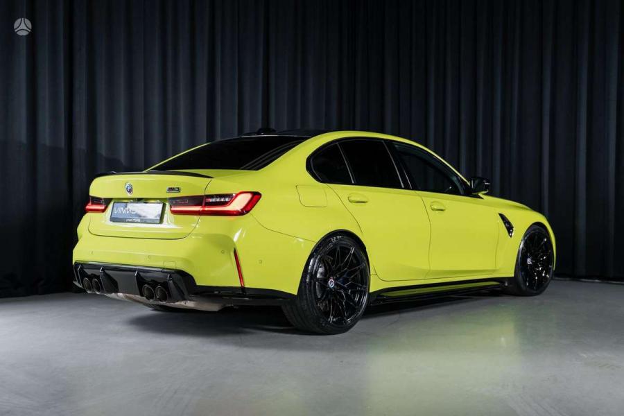 Yellow BMW M3 2022 in Vilnius, with an engine capacity of 2.99 L and mileage of 52 thousand km for 67999 €, photo 7 on AUTOMOTO.COM.LV