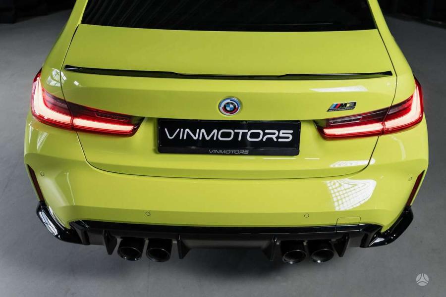 Yellow BMW M3 2022 in Vilnius, with an engine capacity of 2.99 L and mileage of 55 thousand km for 66500 €, photo 9 on AUTOMOTO.COM.LV
