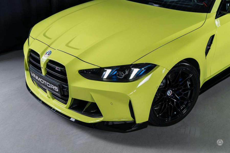 Yellow BMW M3 2022 in Vilnius, with an engine capacity of 2.99 L and mileage of 55 thousand km for 66500 €, photo 10 on AUTOMOTO.COM.LV