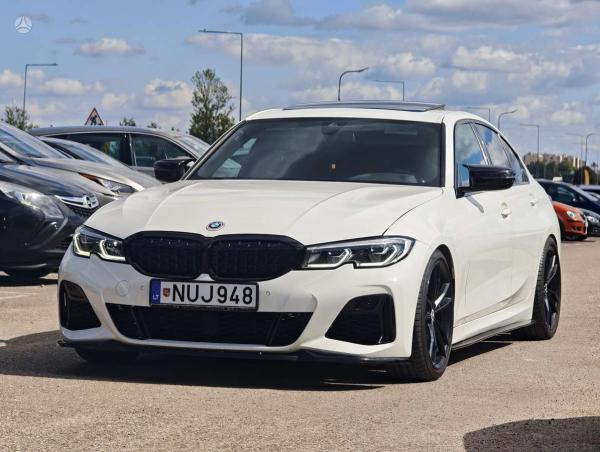 White BMW M340 2021 in Vilnius, with an engine capacity of 3.00 L and mileage of 77 thousand km for 33299 €, photo 5 on AUTOMOTO.COM.LV
