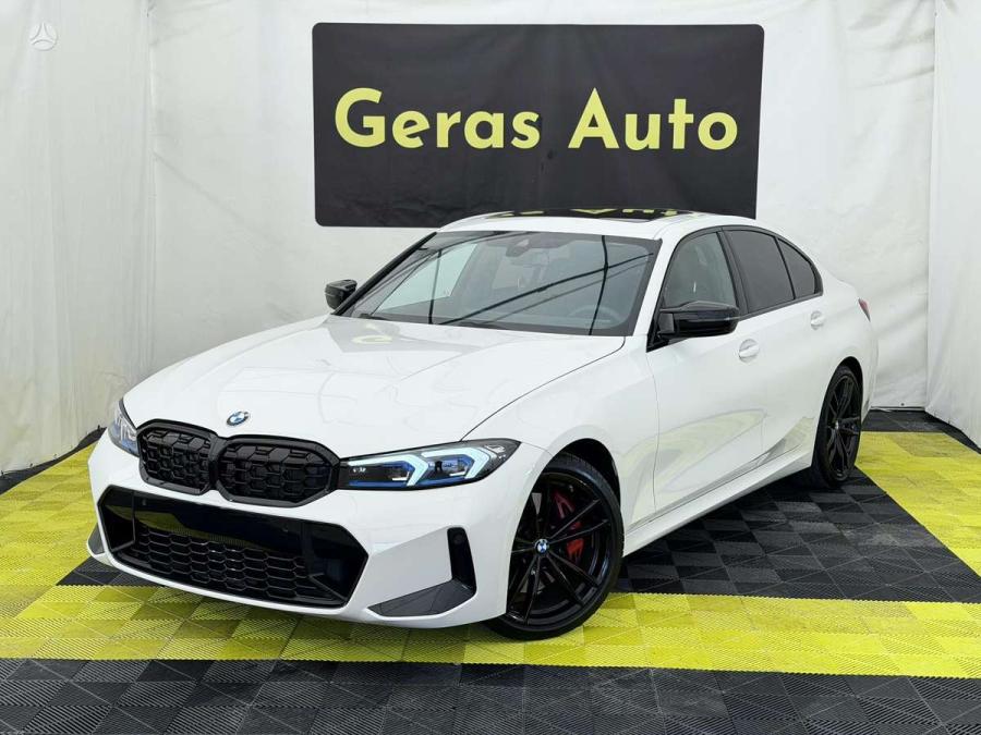 White BMW M340 2024 in Vilnius, with an engine capacity of 3.00 L and mileage of 24 thousand km for 48800 €, photo 1 on AUTOMOTO.COM.LV