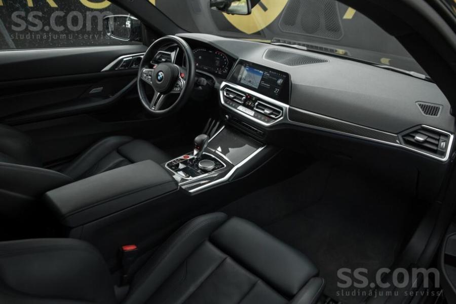 Black BMW M4 2022 in Tukums, with an engine capacity of 3.00 L and mileage of 68 thousand km for 69990 €, photo 6 on AUTOMOTO.COM.LV
