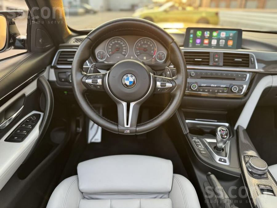Grey BMW M4 2018 in Riga, with an engine capacity of 3.00 L and mileage of 92 thousand km for 49900 €, photo 15 on AUTOMOTO.COM.LV