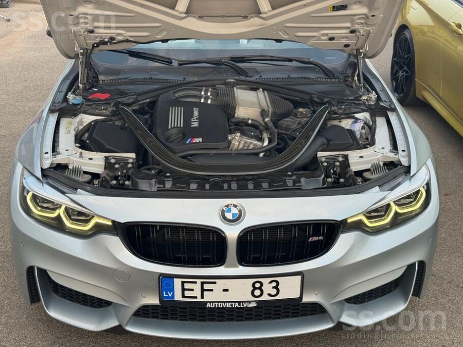 Grey BMW M4 2018 in Riga, with an engine capacity of 3.00 L and mileage of 92 thousand km for 49900 €, photo 18 on AUTOMOTO.COM.LV