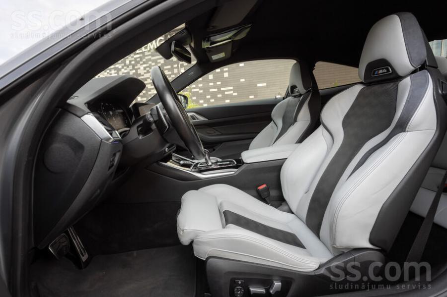 Grey BMW M4 2022 in Jelgava, with an engine capacity of 3.00 L and mileage of 59 thousand km for 69900 €, photo 14 on AUTOMOTO.COM.LV
