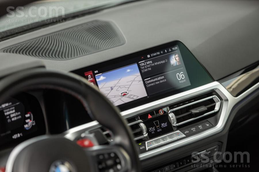 Grey BMW M4 2022 in Jelgava, with an engine capacity of 3.00 L and mileage of 59 thousand km for 69900 €, photo 15 on AUTOMOTO.COM.LV