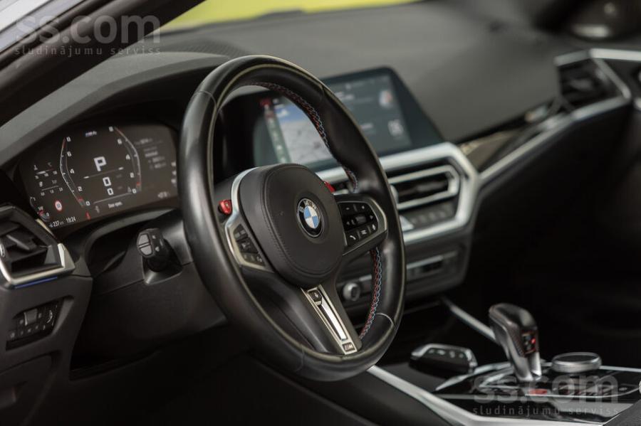 Grey BMW M4 2022 in Jelgava, with an engine capacity of 3.00 L and mileage of 59 thousand km for 69900 €, photo 16 on AUTOMOTO.COM.LV