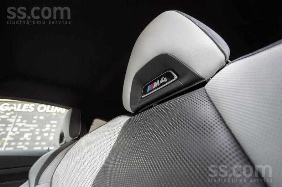 Grey BMW M4 2022 in Jelgava, with an engine capacity of 3.00 L and mileage of 59 thousand km for 69900 €, photo 17 on AUTOMOTO.COM.LV