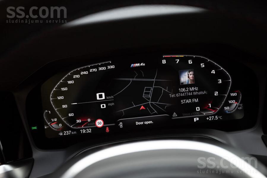 Grey BMW M4 2022 in Jelgava, with an engine capacity of 3.00 L and mileage of 59 thousand km for 69900 €, photo 36 on AUTOMOTO.COM.LV