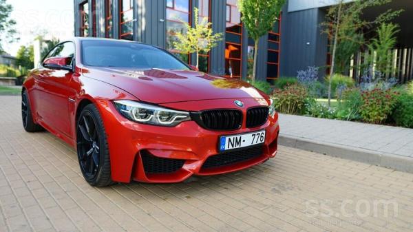 Red BMW M4 2015 in Riga, with an engine capacity of 3.00 L and mileage of 123 thousand km for 33500 €, photo 1 on AUTOMOTO.COM.LV