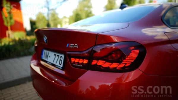 Red BMW M4 2015 in Riga, with an engine capacity of 3.00 L and mileage of 123 thousand km for 33500 €, photo 6 on AUTOMOTO.COM.LV