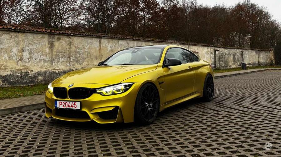 Yellow BMW M4 2019 in Kaunas, with an engine capacity of 2.98 L and mileage of 94 thousand km for 44000 €, photo 2 on AUTOMOTO.COM.LV