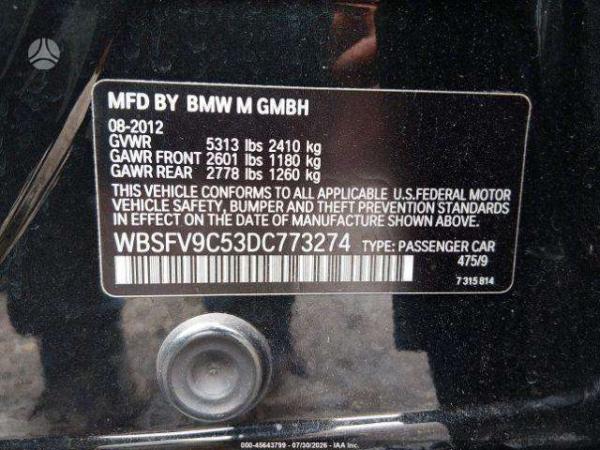 Black BMW M5 2013 in Klaipeda, with an engine capacity of 0.00 L and mileage of 83 thousand km for 9600 €, photo 9 on AUTOMOTO.COM.LV