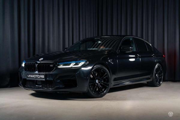 Black BMW M5 2022 in Vilnius, with an engine capacity of 4.40 L and mileage of 21 thousand km for 72999 €, photo 1 on AUTOMOTO.COM.LV