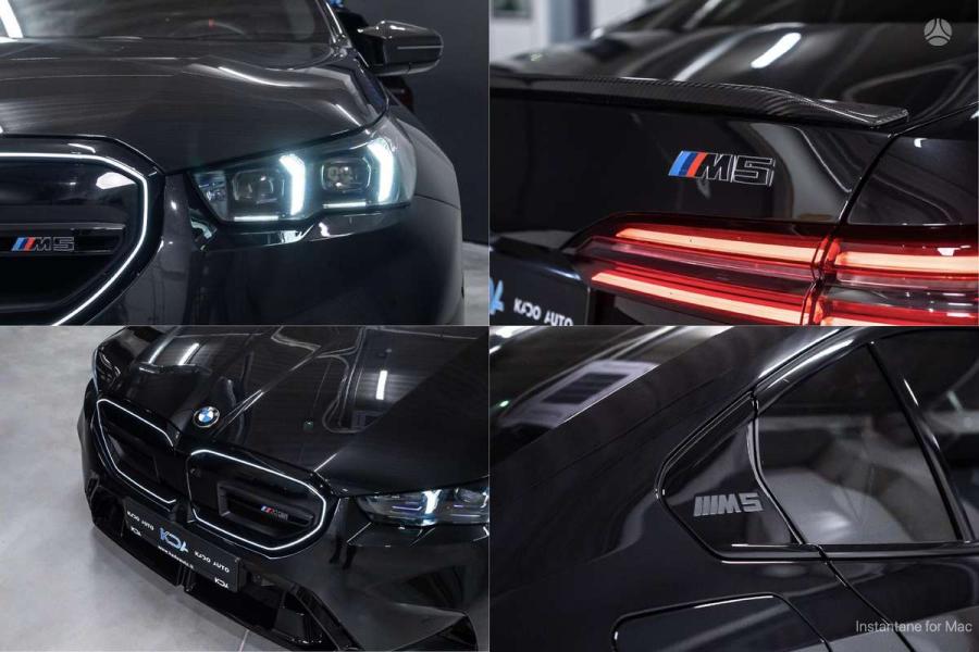 Black BMW M5 2024 in Marijampole, with an engine capacity of 4.40 L and mileage of 15 thousand km for 126950 €, photo 5 on AUTOMOTO.COM.LV