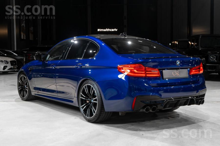 Blue BMW M5 2019 in Riga, with an engine capacity of 4.40 L and mileage of 71 thousand km for 64600 €, photo 7 on AUTOMOTO.COM.LV
